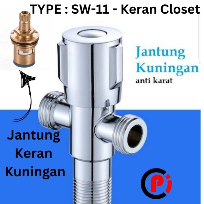 Jual Stop Keran Kran Closet WC Dan Bidet Semprot 2 Arah Bahan ...