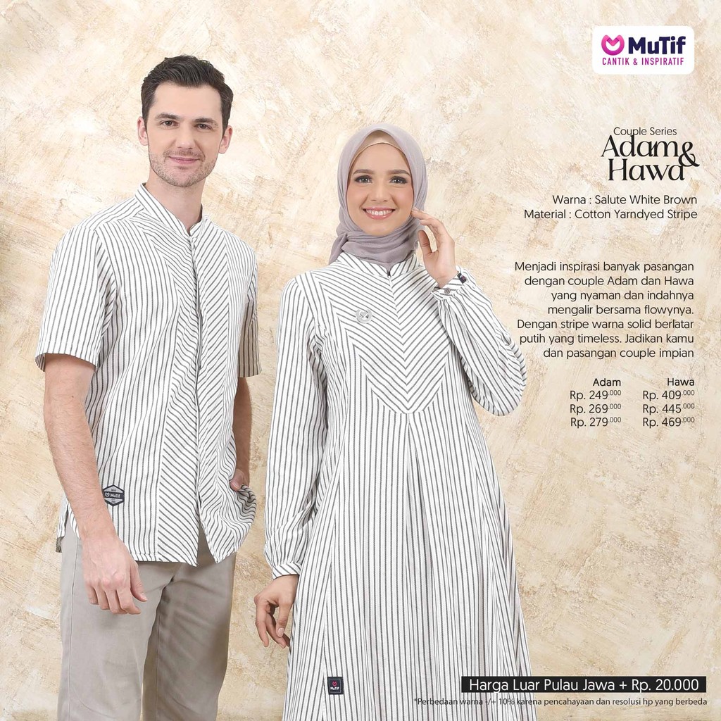 Jual MUTIF Couple Adam Hawa Brown | Shopee Indonesia