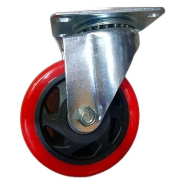 Jual Roda Troli PU Merah Double Bering 4 inch Hidup | Shopee Indonesia
