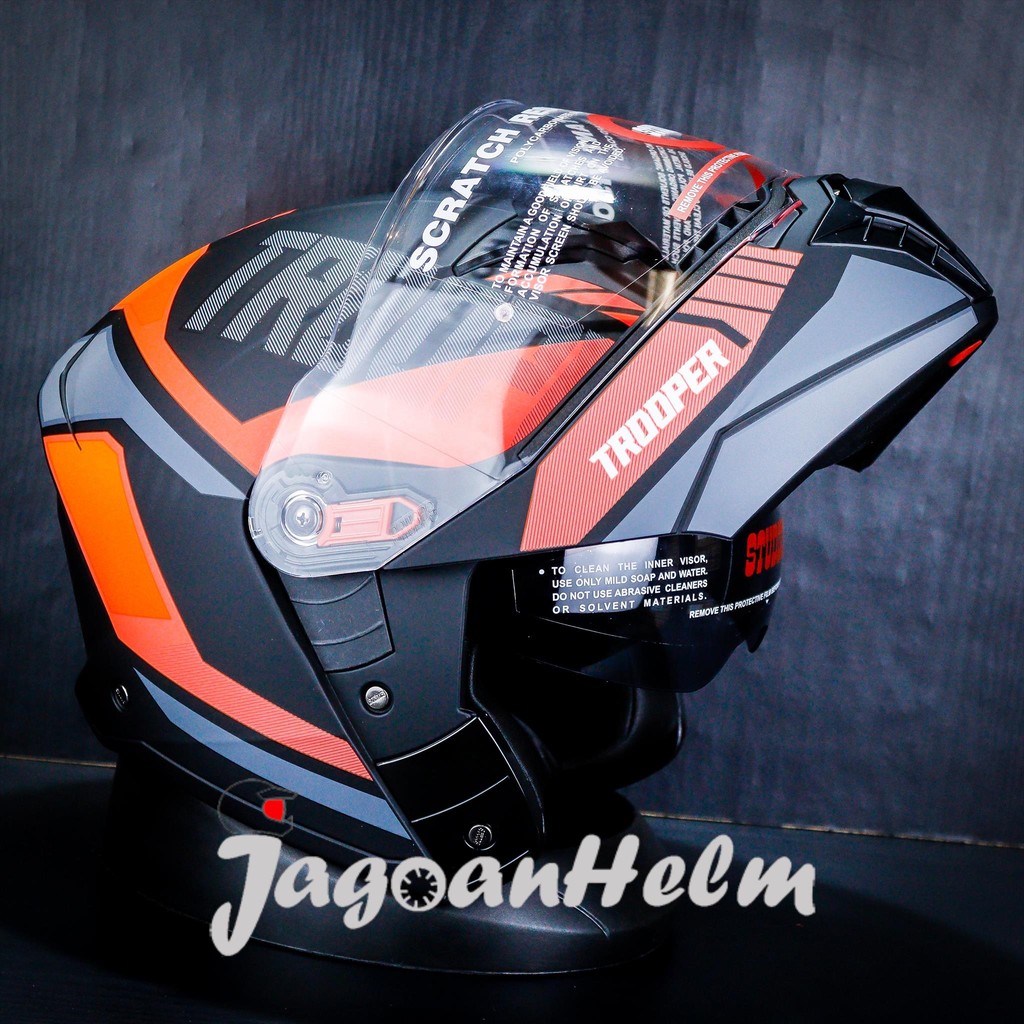 Jual STUDDS HELM TROOPER D1 | MATT BLACK N8 PINK | MODULLAR DOUBLE ...