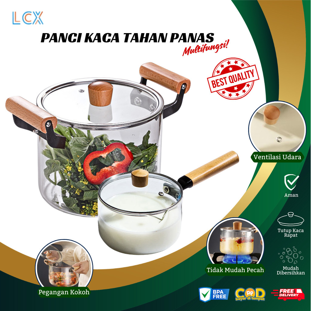 Jual LCX Panci Kaca Masak Tahan Panas Jatuhkah Stewing Soup Pot ...