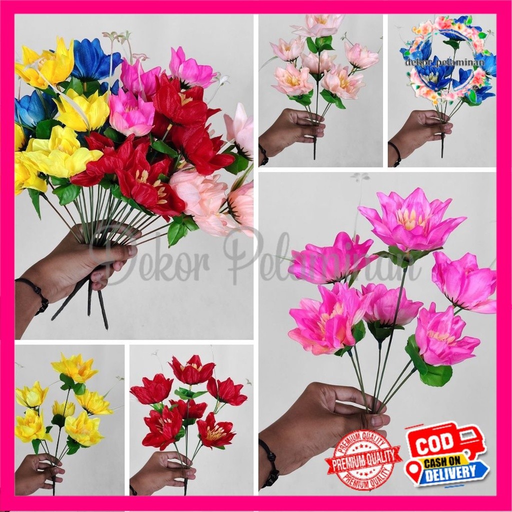 Jual Bunga Aster Mangkok Cabang 6 Bunga Kain Hias - Artificial Buatan ...