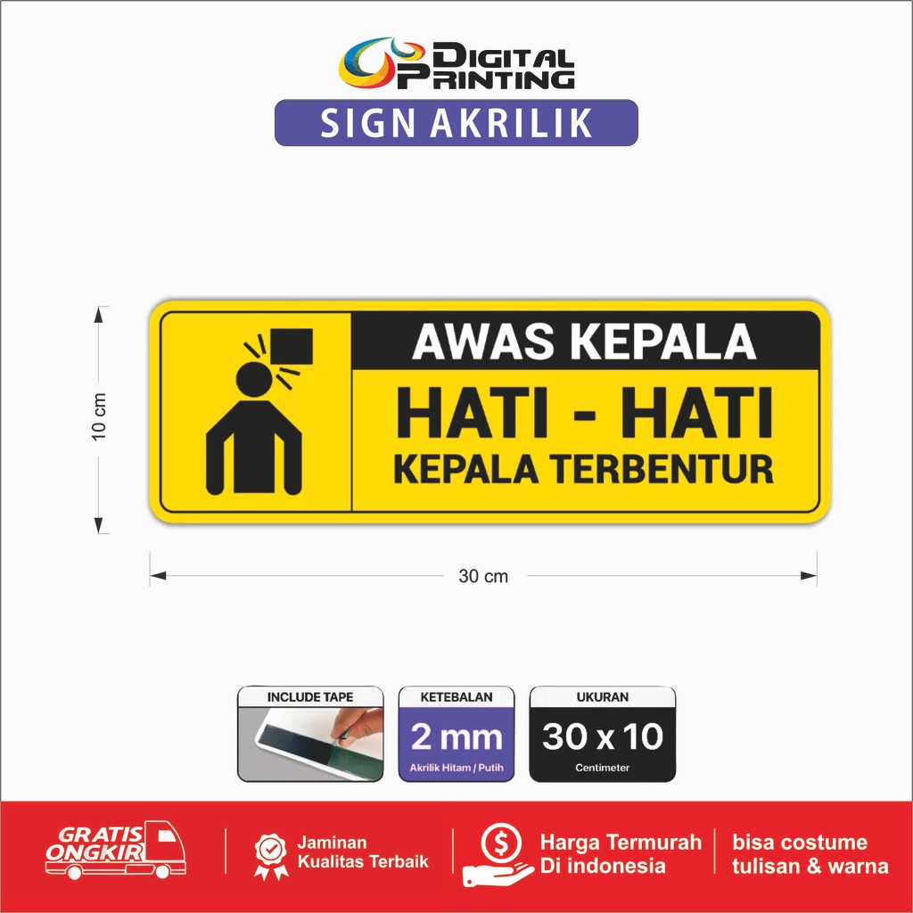 Jual Akrilik Signage di larang membawa makanan dari luar stiker Acrylic ...