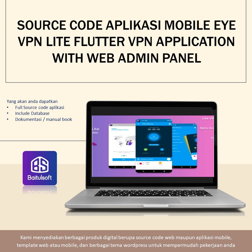 Jual SOURCE CODE APLIKASI MOBILE EYE VPN LITE FLUTTER VPN APPLICATION ...