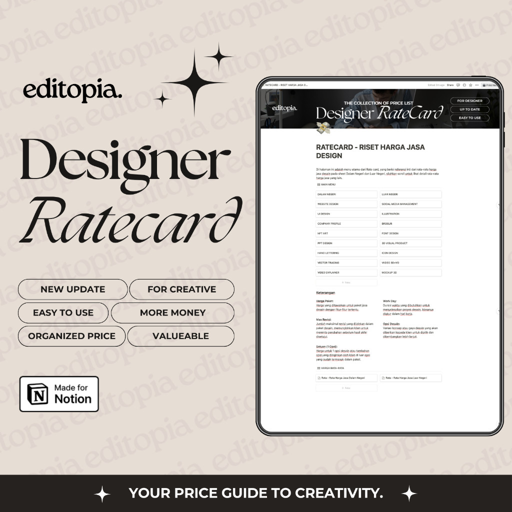 Jual Rate Card & Pricelist Designer | Panduan Harga Jasa Desain ...