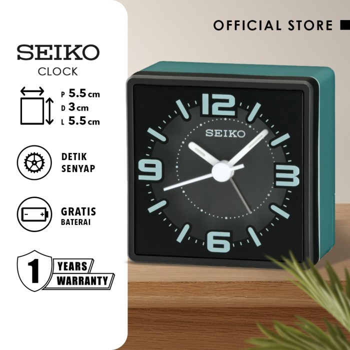 Jual Jam Weker Beker Seiko QHE091Z Detik Senyap Glow in the dark ...