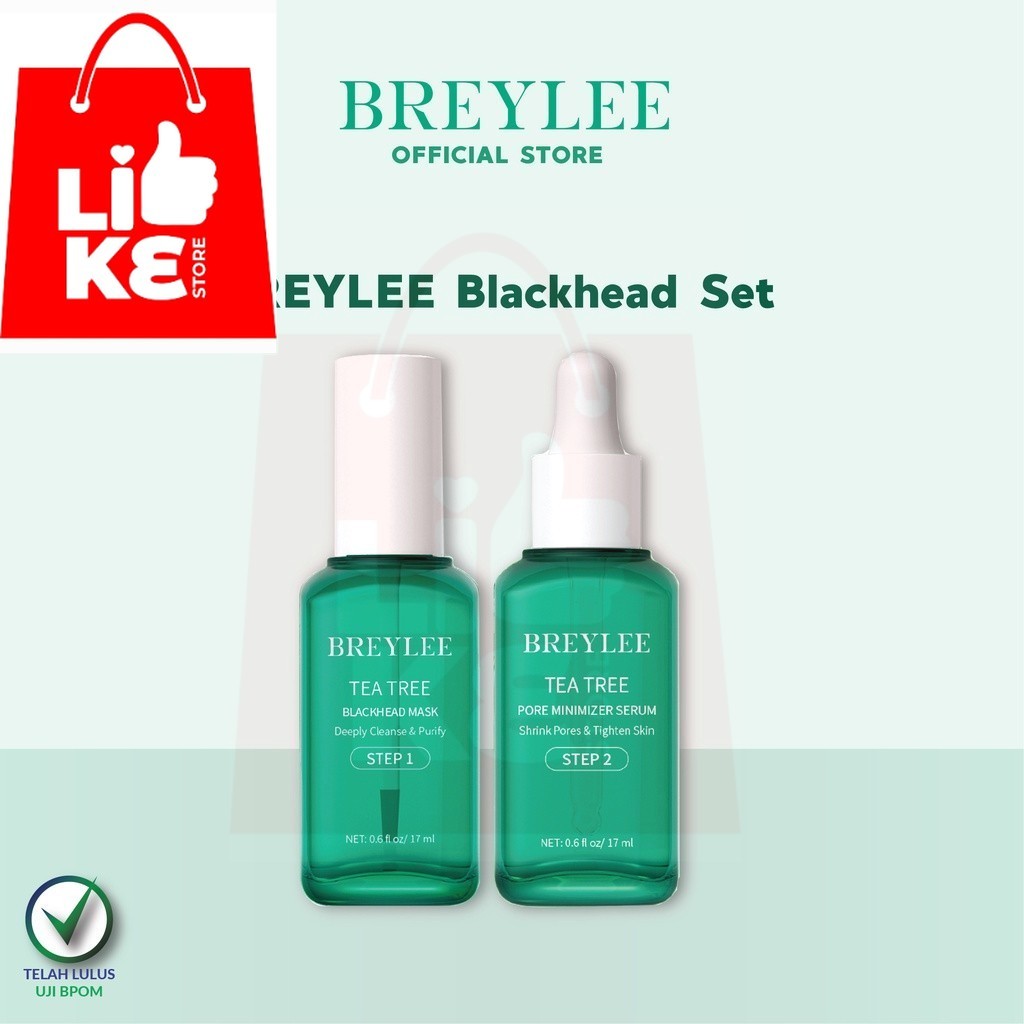 Jual BREYLEE Blackhead Mask Step 1 & Pore Minimizer Serum Step 2 ...