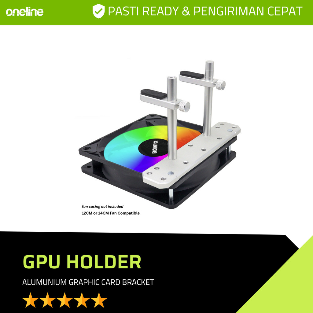 Jual GPU Holder Double dengan Bracket Fan | VGA Stand | Bracket Penahan ...