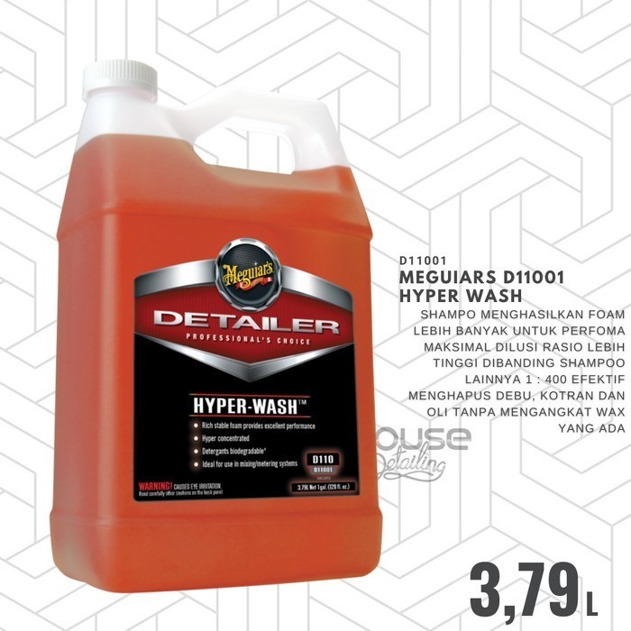 Jual Meguiars - Meguiars D11001 Hyper Wash Shampoo Cuci Mobil 3,79L Galon | Shopee Indonesia