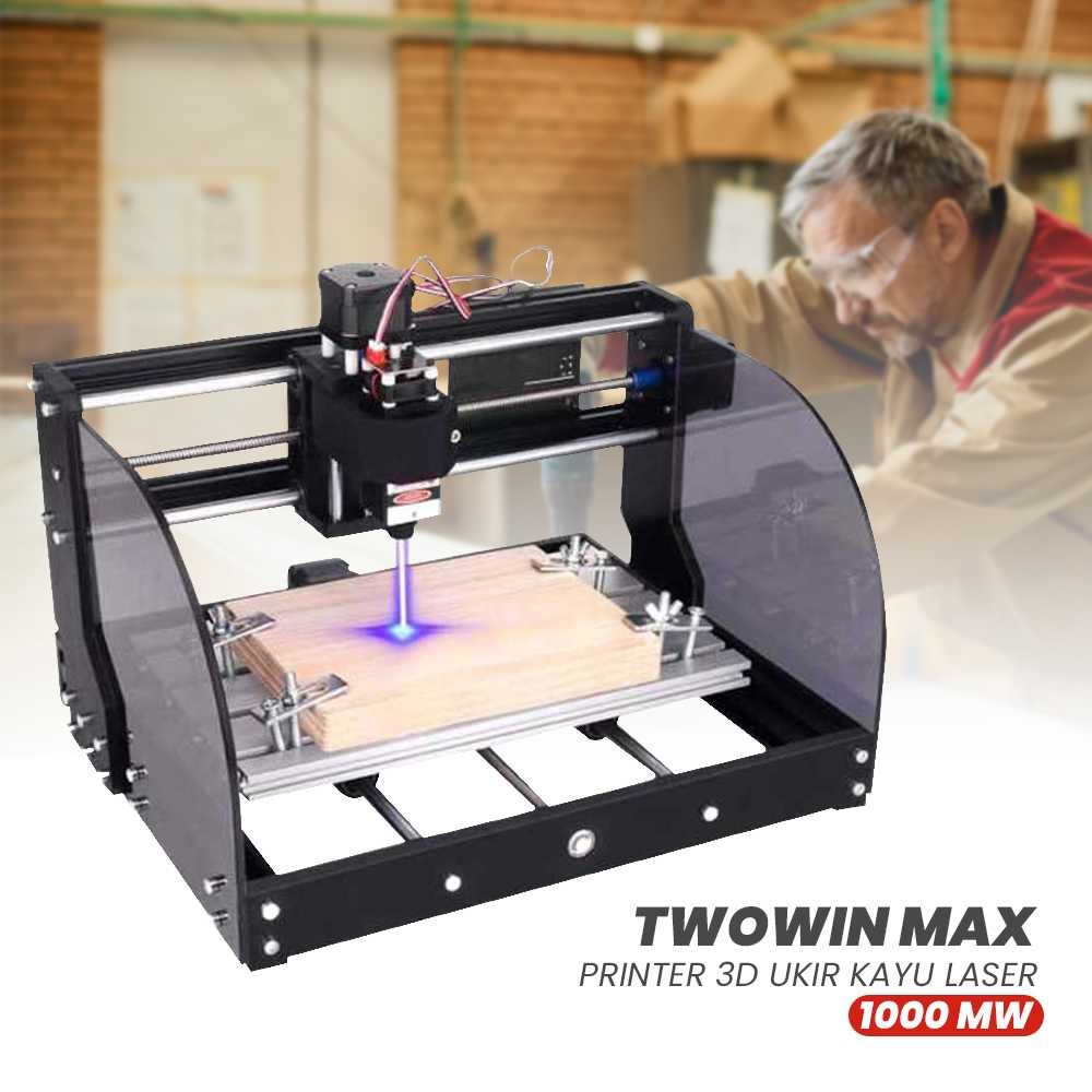 Jual TwoWin Max DIY Laser Engraving Machine CNC GRBL 1000mW 100W - CNC 3018 Pro | Shopee Indonesia