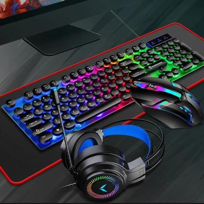 Jual 4 in 1 Keyboards Gaming Mouse & RGB Headphones Mechanical Keyboard ...