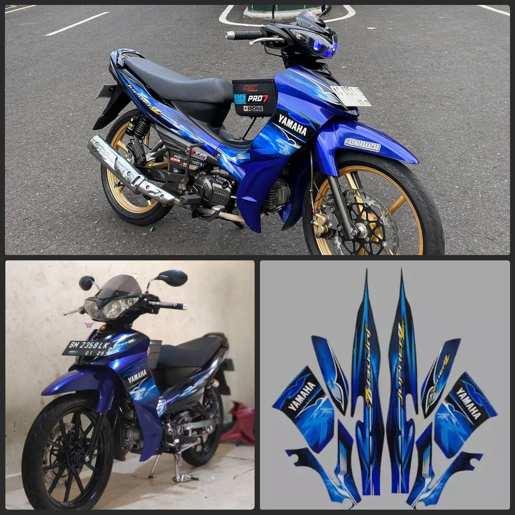 Jual Striping stiker polet yamaha jupiter z biru 2009 2010 stiker list ...