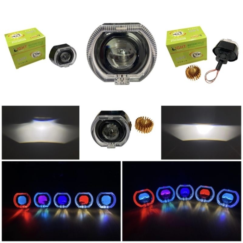 Jual Projector LED Biled Matrix X1 Pro Plus Shroud Black 3 Inch Kipas ...