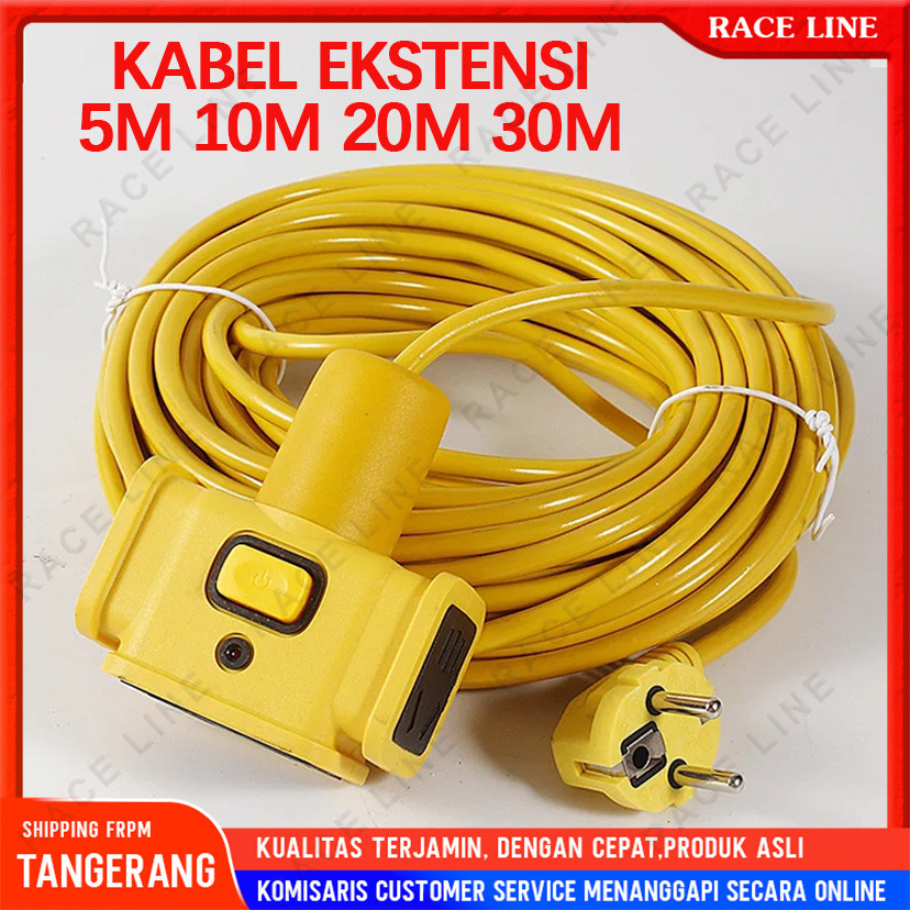 Jual 10/20/30M Kabel Ekstensi Extension Cord 30 Meter 20 Meter 10 Meter ...