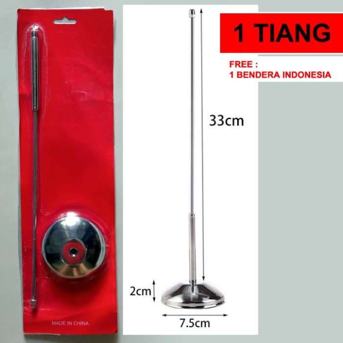 Jual [New Collection] V - Stand Tiang 1/2/3 Bendera Meja - Stainless ...