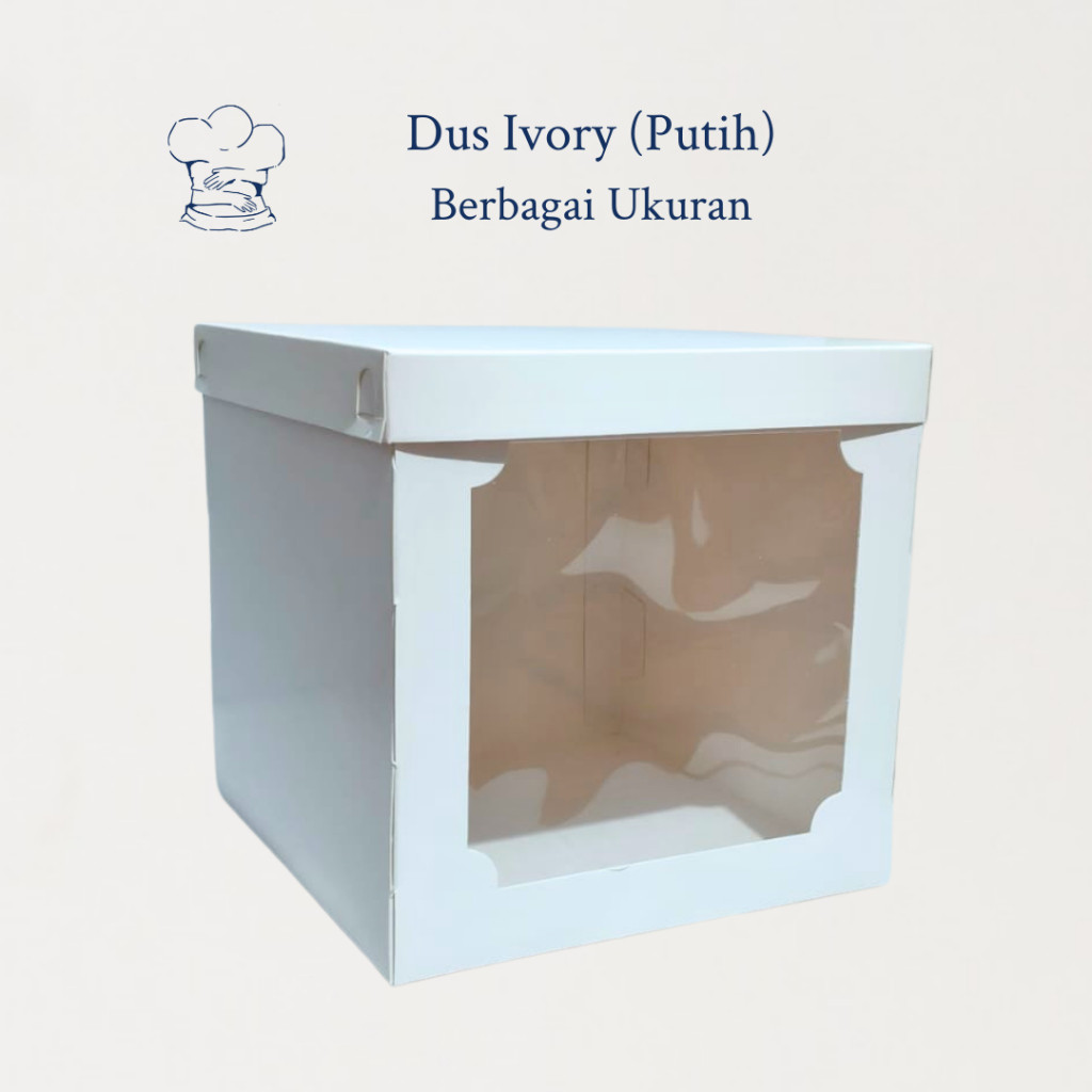Jual Dus Kue Putih Ivory / Box Kue – Berbagai Ukuran (12x12/15x15 ...