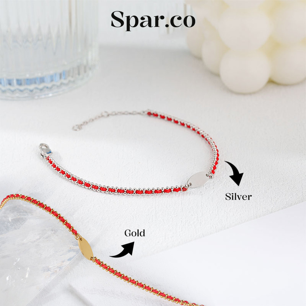 Jual Spar.co Gelang Kombinasi Tali Merah Rantai Biji Lada Titanium ...