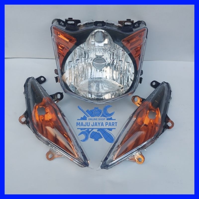 Jual Reflektor Lampu Depan Beat Lama Karbu Costum Hitam Smoke Oren ...