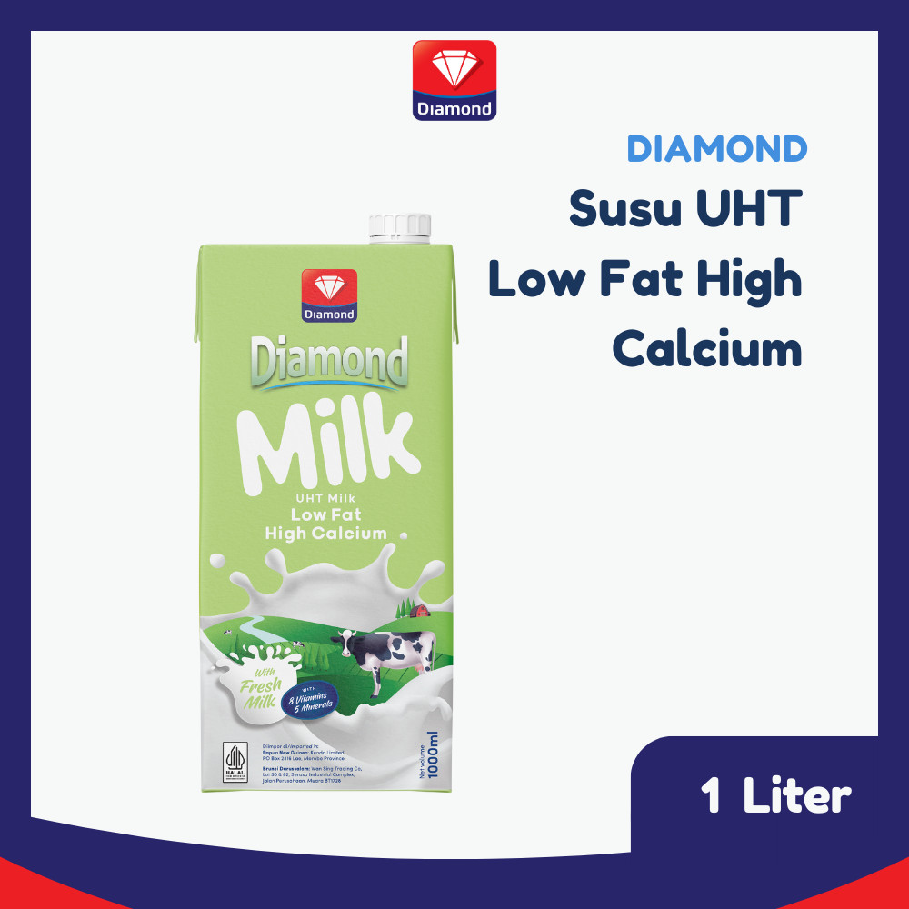 Jual Diamond Milk Susu UHT Low Fat High Calcium 1 L | Shopee Indonesia