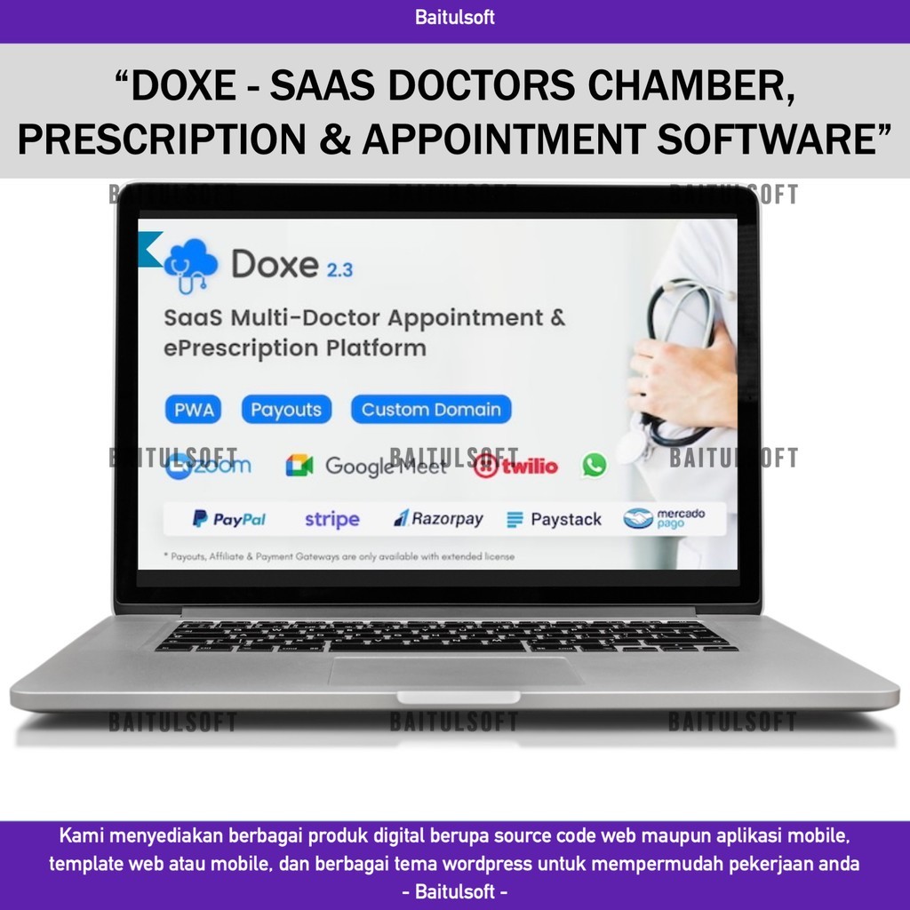 Jual SOURCE CODE APLIKASI WEB DOXE - SAAS DOCTORS CHAMBER, PRESCRIPTION ...