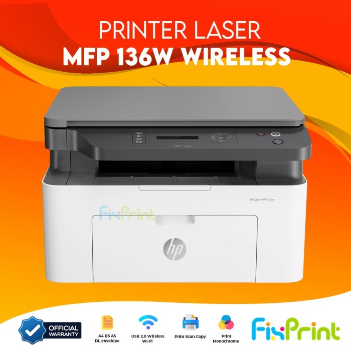 Jual Printer HP LaserJet 136A 136W Wireless Print Scan Copy Duplex A4 Laser Jet Monochrome MFP ...