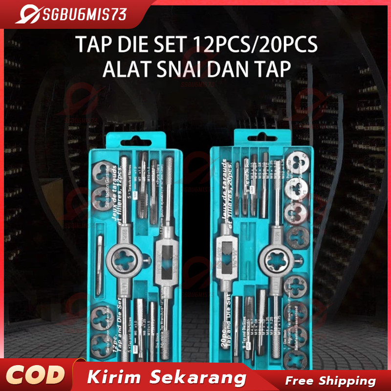 Jual Tap Die Set 12 20 pcs Alat Snai dan Tap Ulir Dart Mur Baut Alat ...