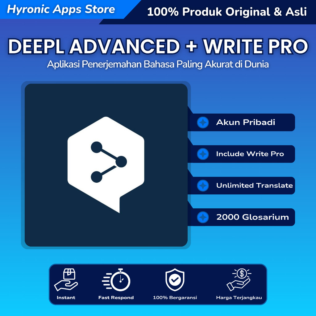 Jual DEEPL ADVANCED + WRITE PRO | 60 HARI | PRIVATE | Shopee Indonesia