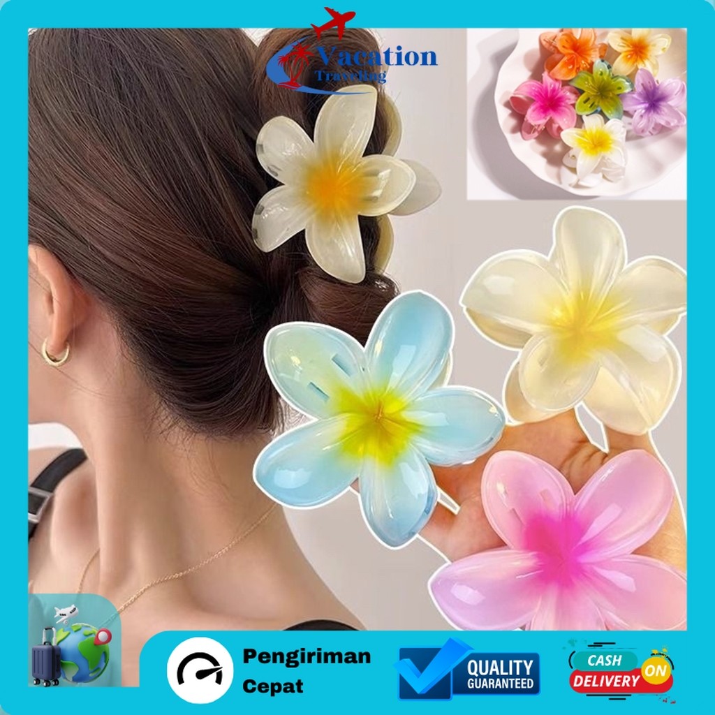 Jual VT - ( 8CM ) JEPIT RAMBUT BUNGA KAMBOJA KOREAN STYLE / HAIR CLIP ...