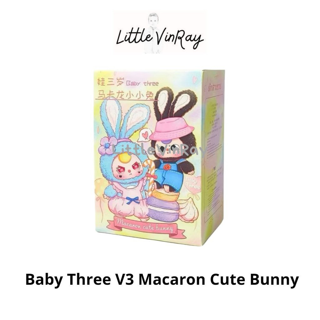 Jual Ready Stock BABY THREE V3 Macaron Cute Bunny Plush Vinyl Series ...