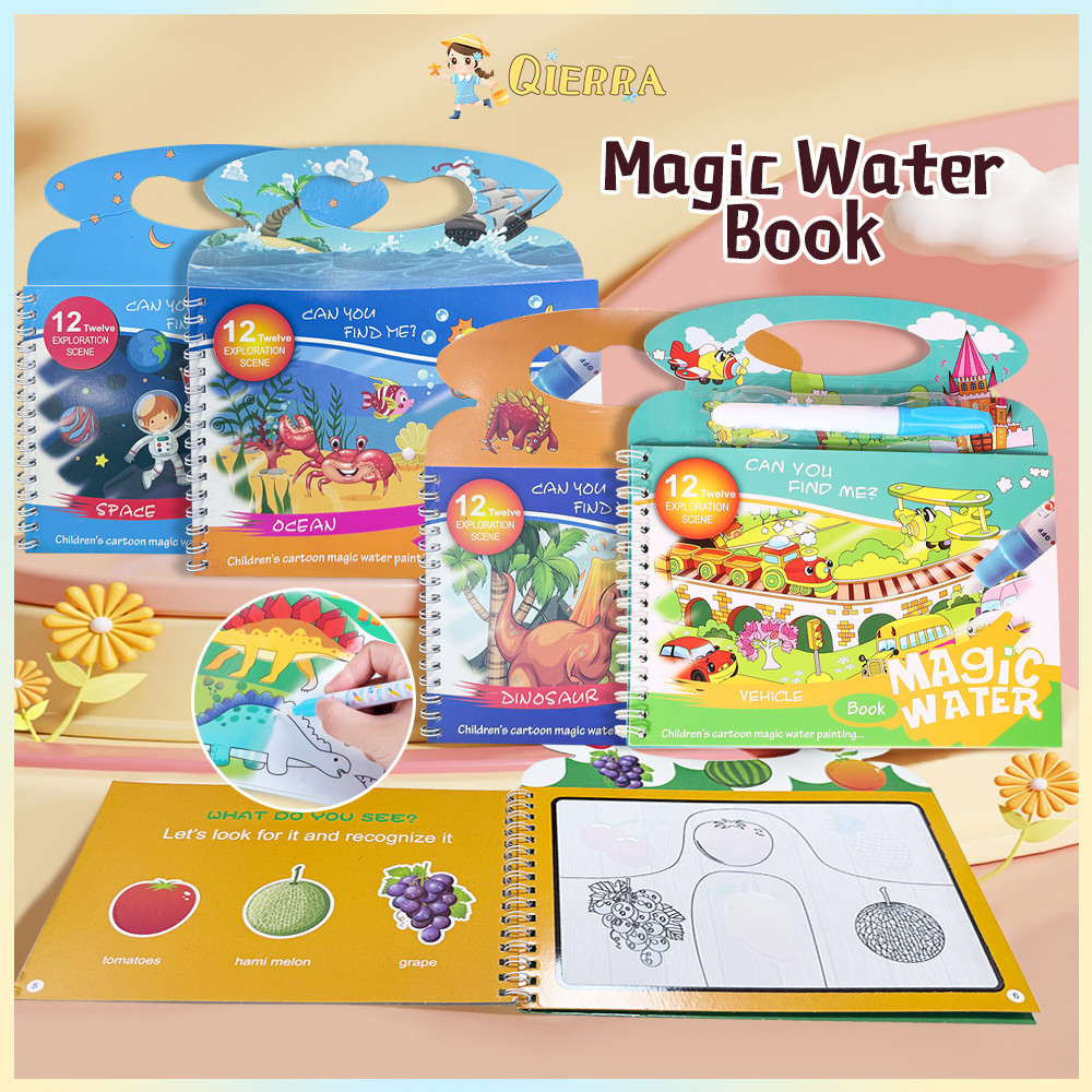 Jual Qierra Magic Book Edukasi Buku Mewarnai Air Magic Water Book ...