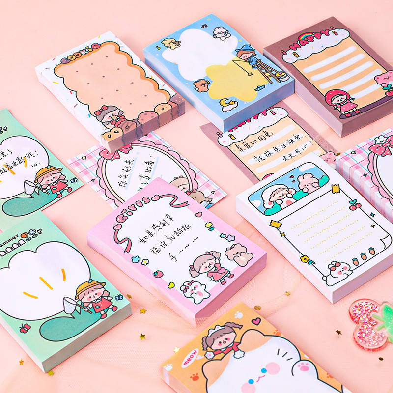 Jual Sticky Notes Girl Kartun Cute Memo Kertas Penggingat Notes Buku ...