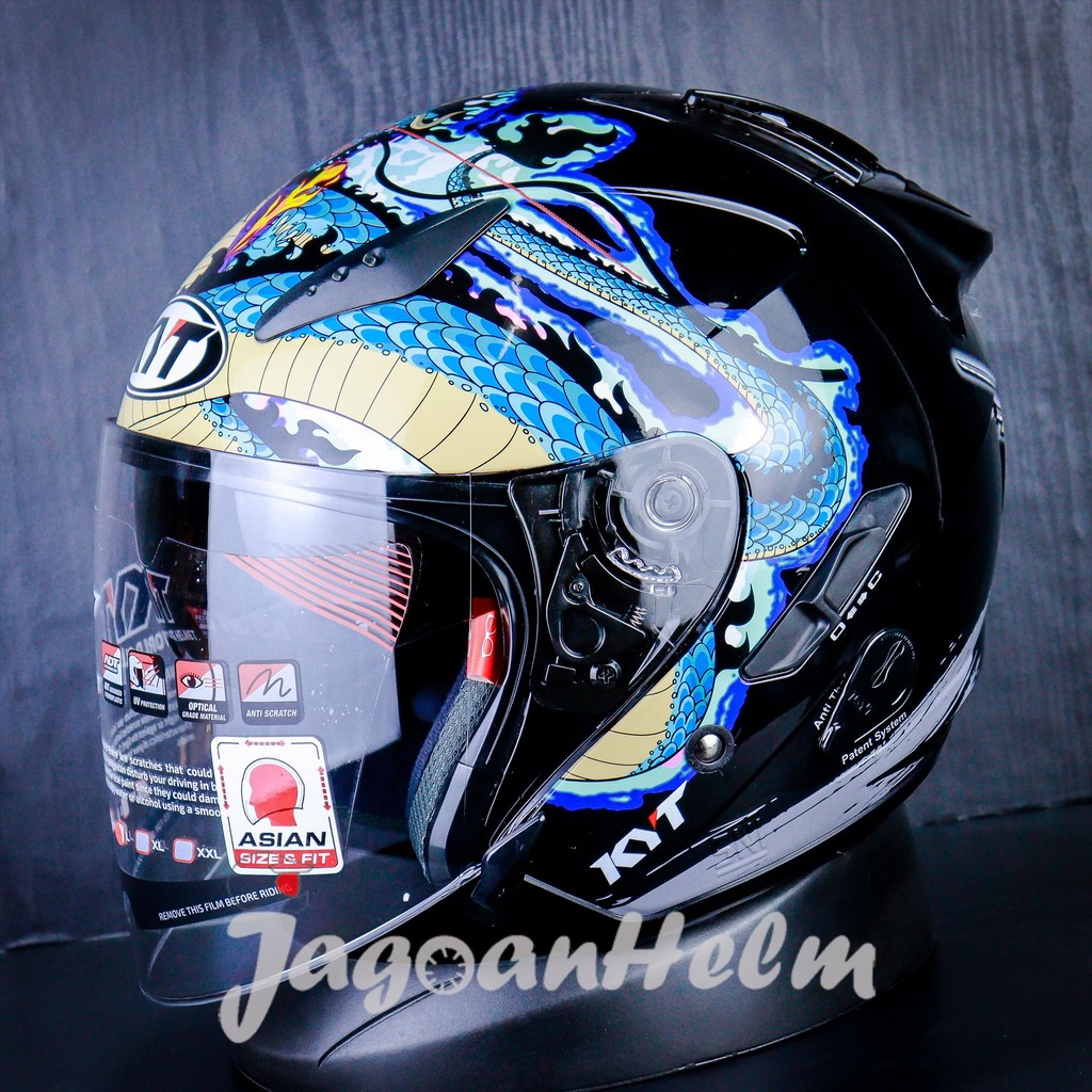 Jual KYT HELM GALAXY SLIDE FLAT R ONE PIECE | BLACK | DOUBLE VISOR ...