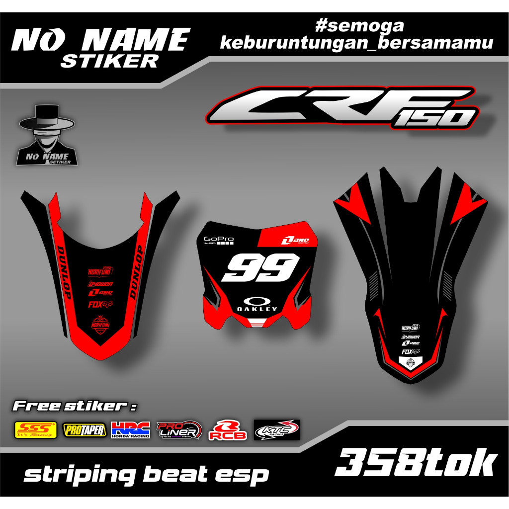 Jual Sticker setiker stiker decal CRF 150 L- (358tok) minimalis -Dekal ...