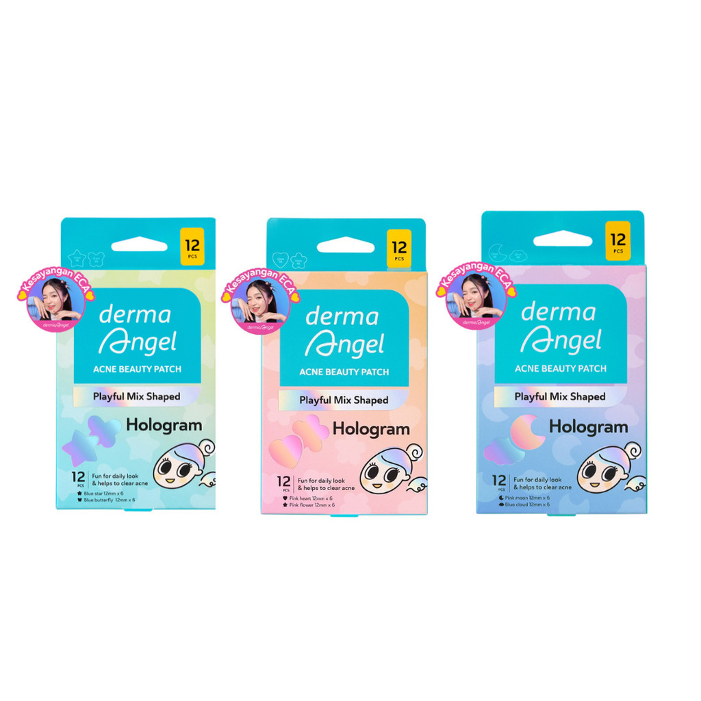 Jual DERMA ANGEL Acne Beauty Patch Hologram - Heart & Flower | Moon ...