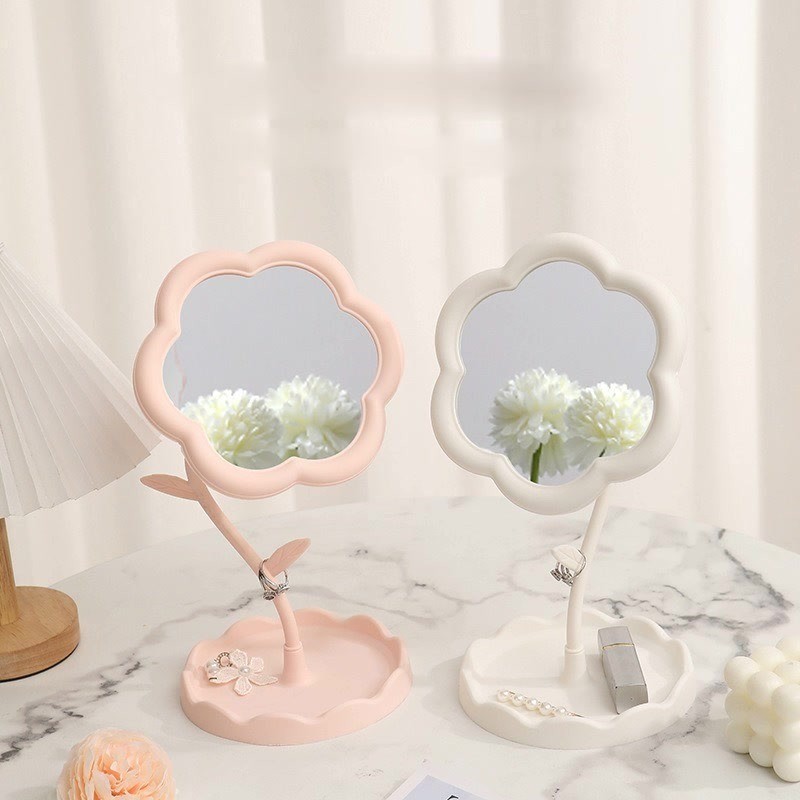 Jual Cermin Tempat Makeup Bunga Estetik Cermin Kaca Rias Stand Makeup ...