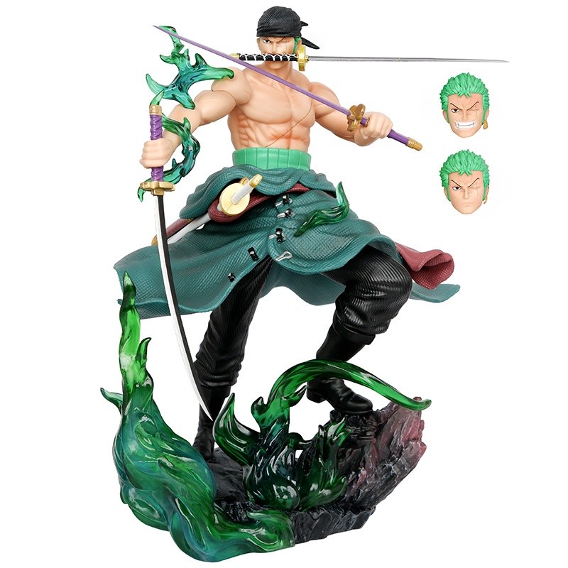 Jual Roronoa Zoro LX Three Head One Piece 31.5cm Action Figure PVC D ...