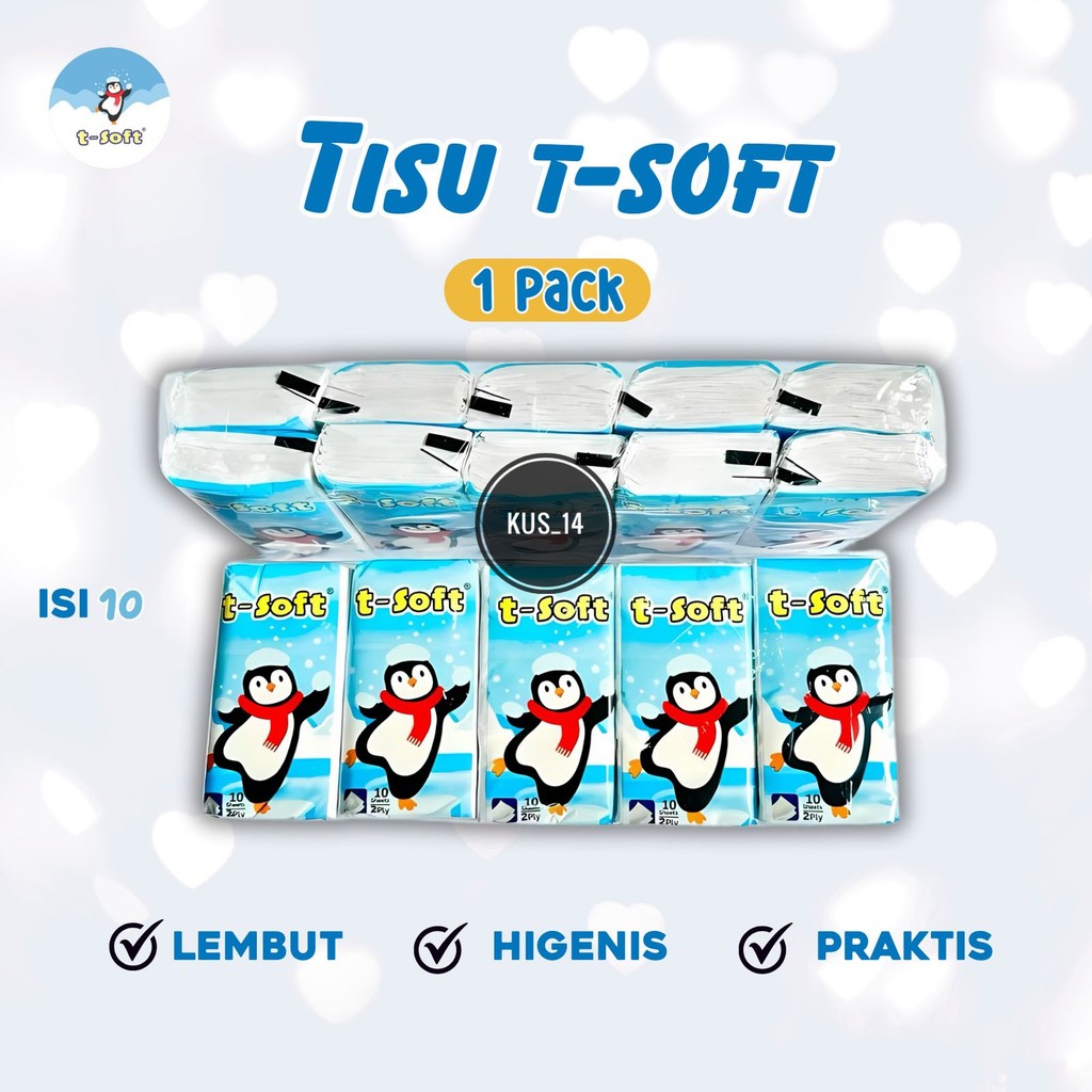 Jual Tisu Saku T-Soft Facial Tissue Pocket isi 10 | Tisu Kantong Mini ...