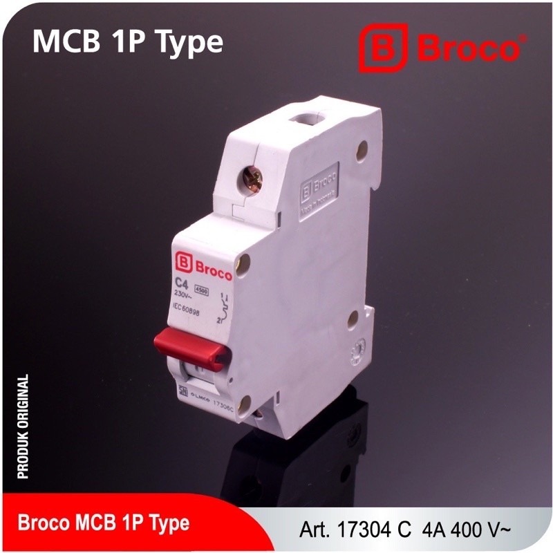 Jual MCB Broco 4A 6A 10A 16A 20A 25A 32A 40A 4 6 10 16 20 25 32 40 ...
