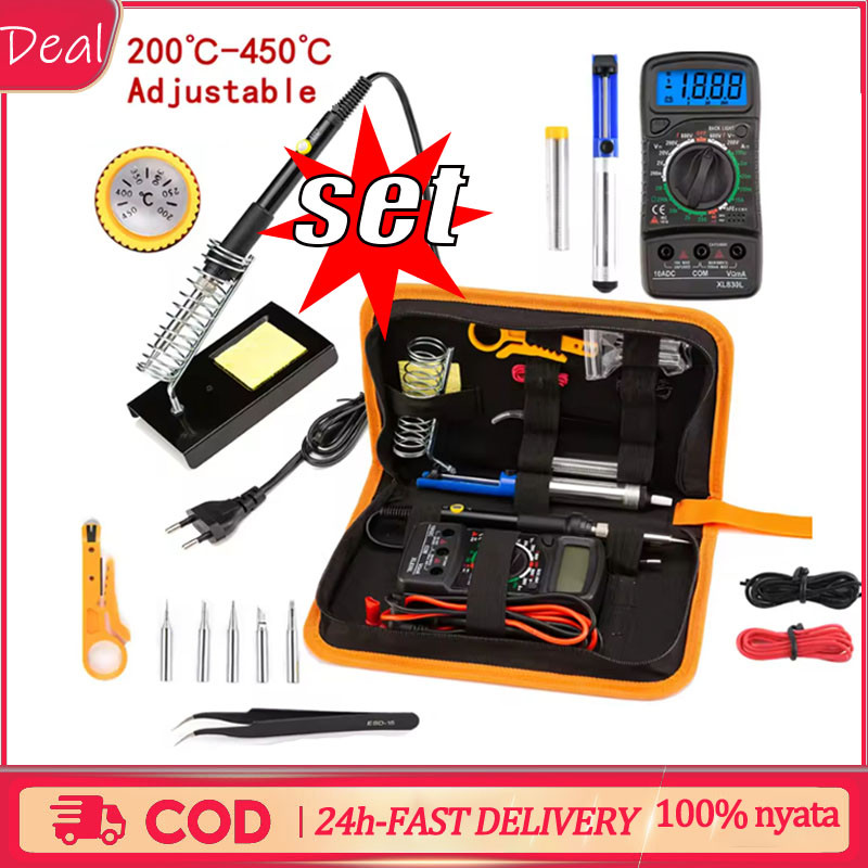 Jual Besi Elektronik Timah Set/Set Solder Listrik Lengkap dengan Multimeter Iron Tool Kit 220V ...