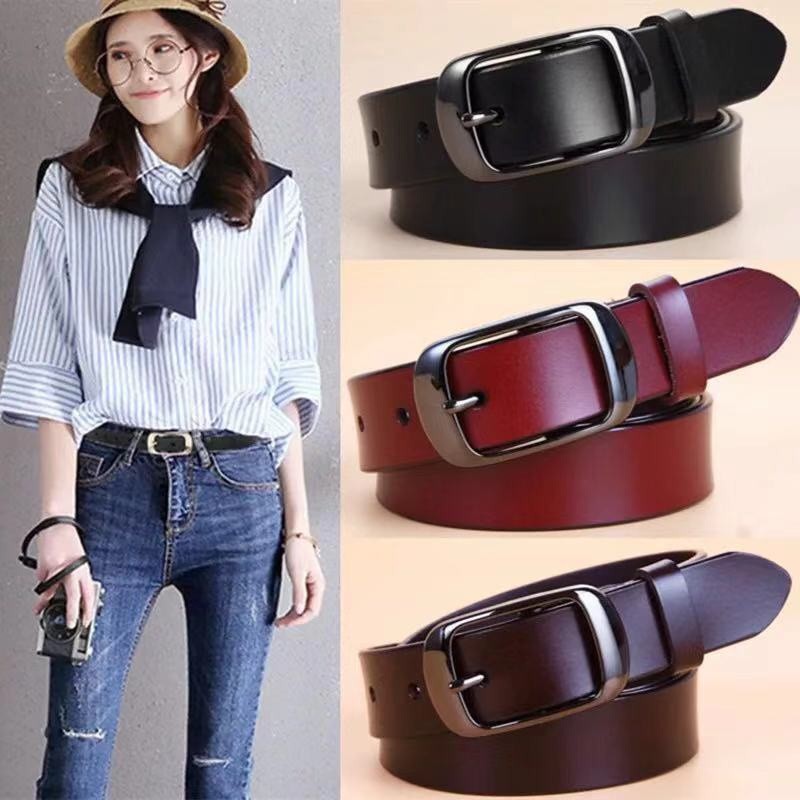 Jual Lady leather leather belt boom day word needle deductions belts ...