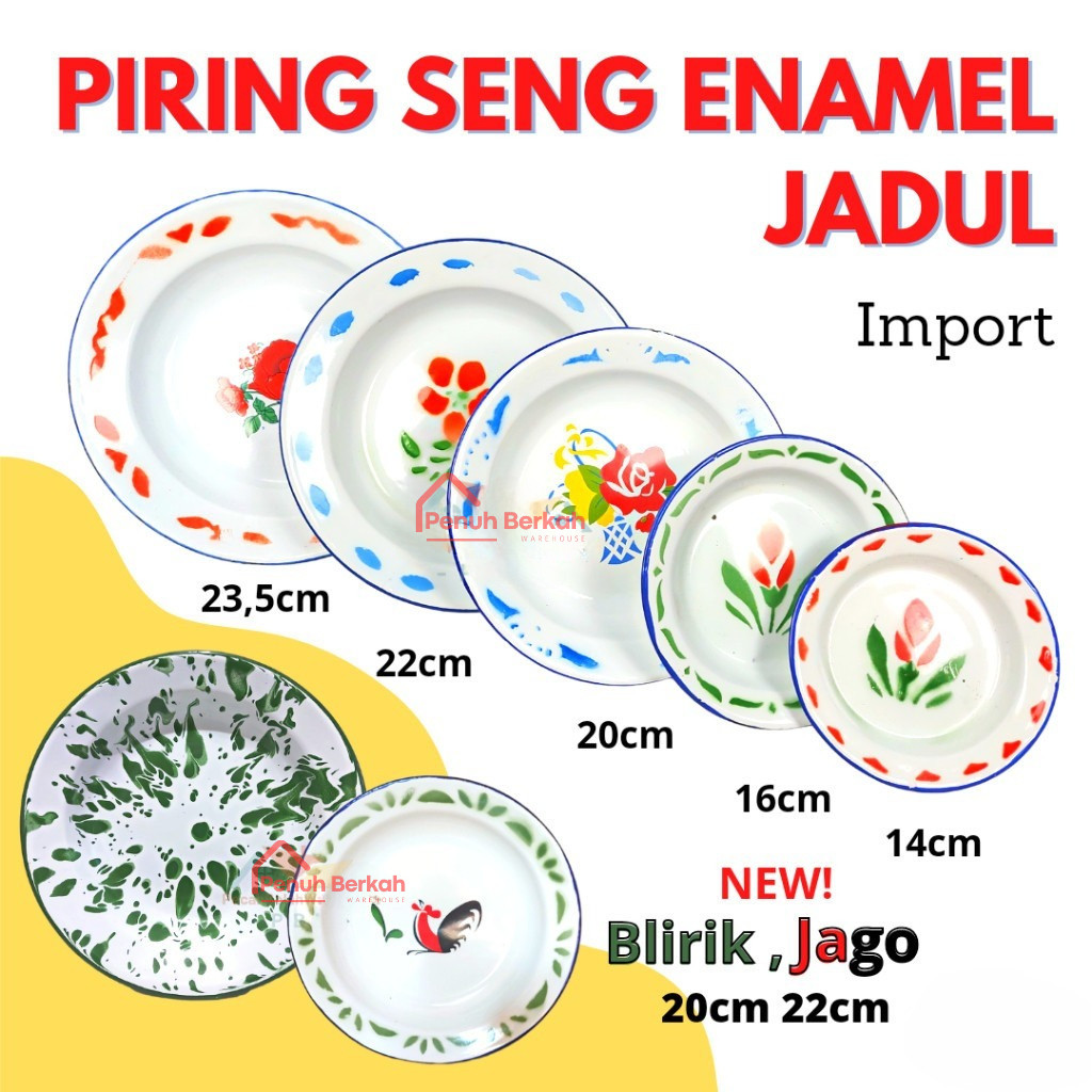 Jual Piring Seng 14cm 16cm 18cm 20cm 22cm 23cm / Piring Enamel / Piring ...