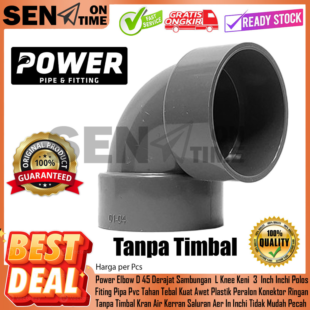 Jual Power Knee Elbow D 45 3" Inch Pvc Belokan Bengkokan Tebal ...