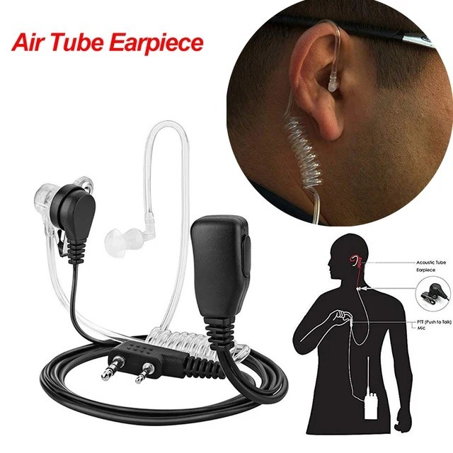 Jual Headset FBI Earphone HT Spiral Tube Radio Handy Walkie Talkie ...