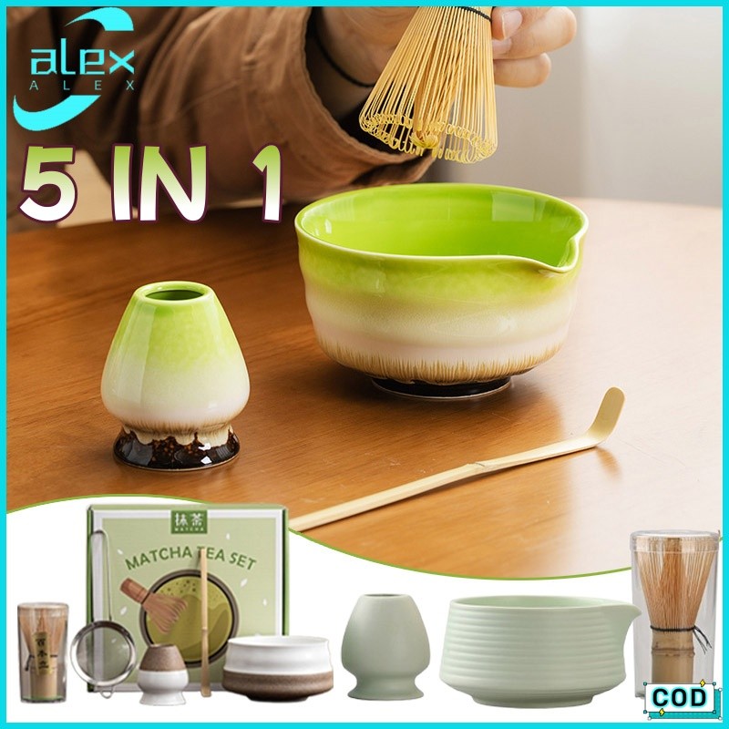 Jual 5PCS Matcha Membuat Set Keramik Matcha Mangkuk / Bambu Matcha ...