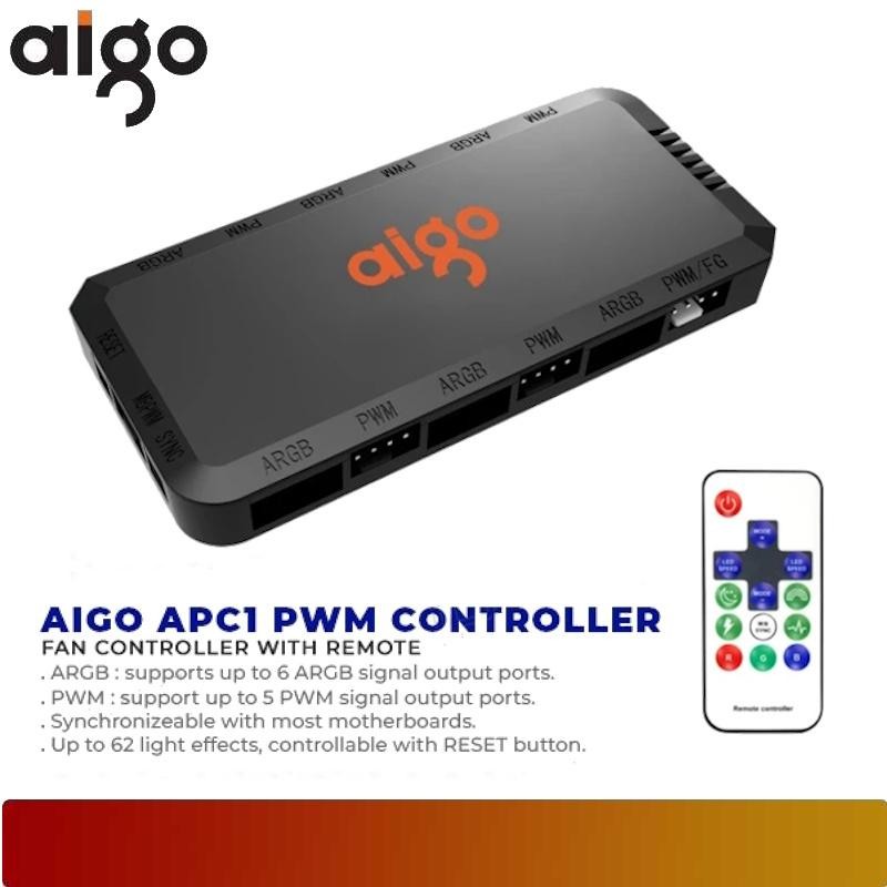 Jual AIGO APC1 PWM Controller Fan Hub with remote control | 6 ARGB & 6 ...