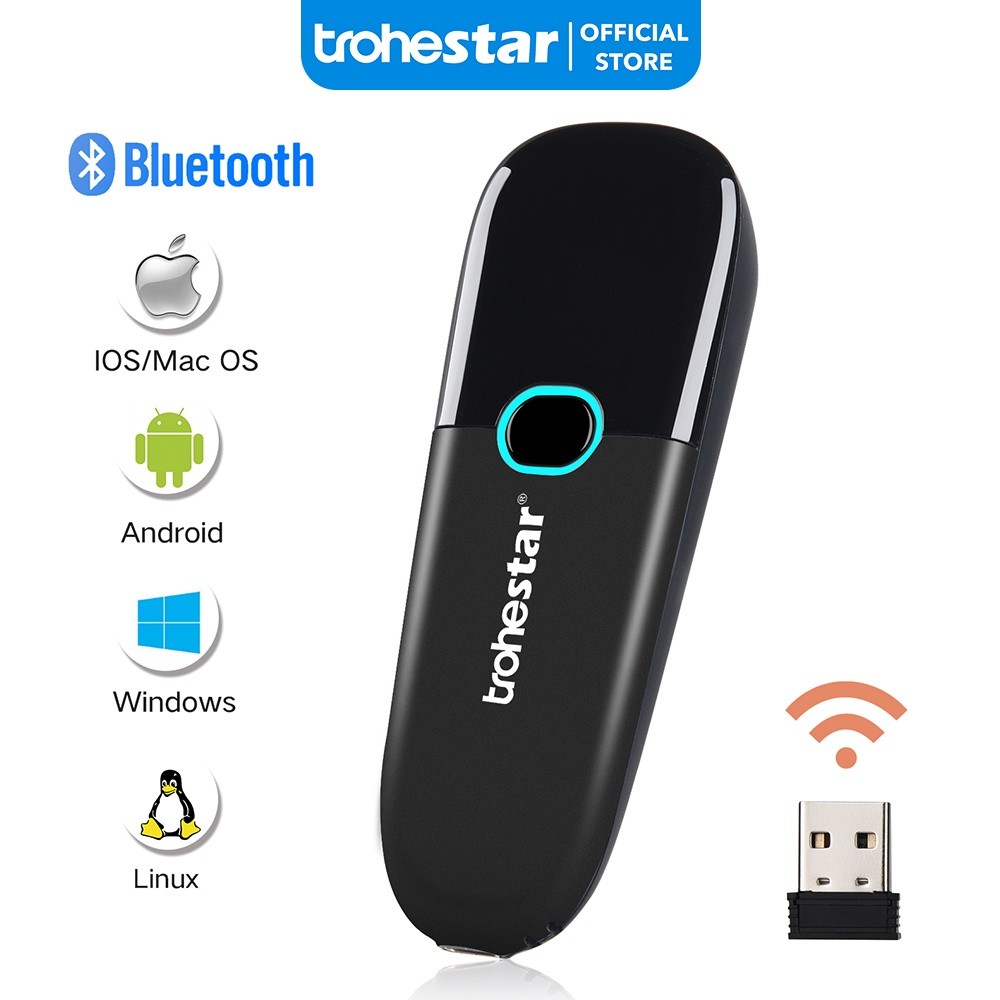 Jual TROHESTAR Mini Bluetooth Barcode Scanner USB 1D Barcode Scanner ...