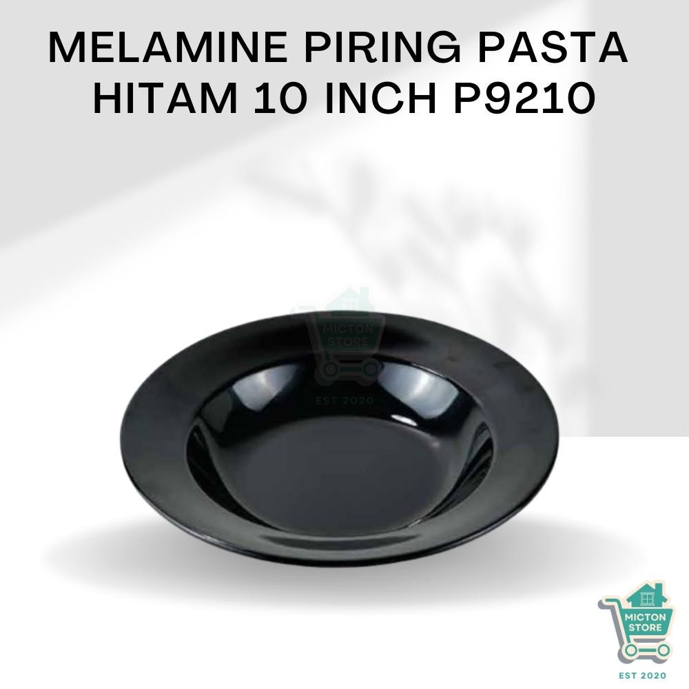 Jual TOPTON Premium Melamine Piring Pasta Hitam 10 Inch P9210 Piring ...