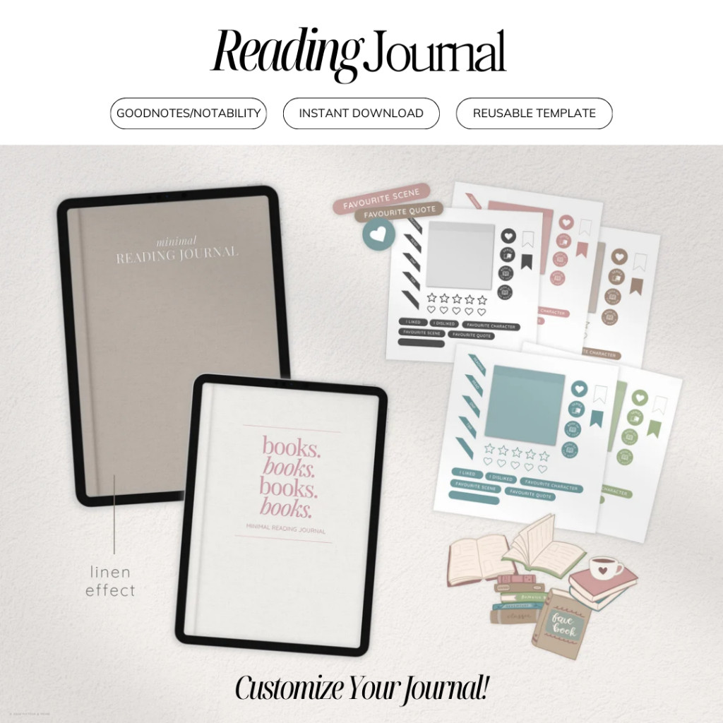Jual Digital Reading Journal - Digital Journal & Planner - Digital Book ...
