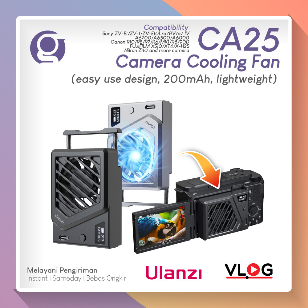 Jual ULANZI CA25 Camera Cooling Fan for Sony Canon Fujifilm Nikon ...