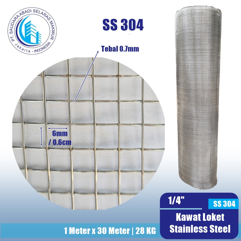 Jual Kawat ram stainless steel 304 1/4" (Per Meter) | Shopee Indonesia